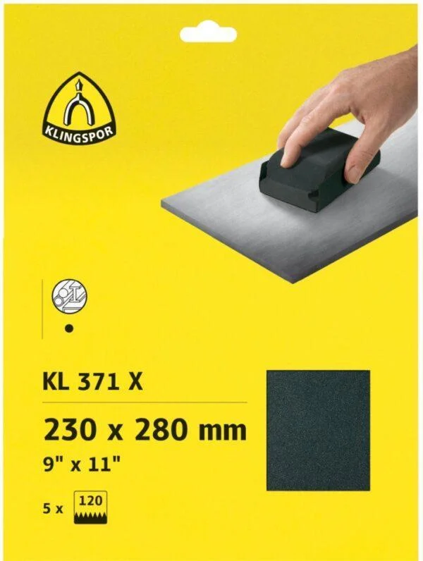 Klingspor KL 371 X listovi, 230 x 280 mm Zrno 80, D.I.Y-pakovanje sa tablicom