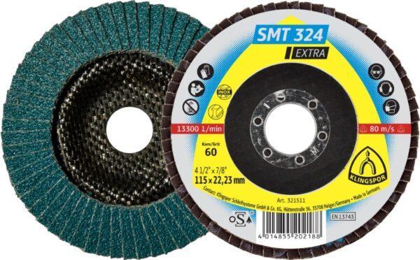 Klingspor SMT 324 lepezasti brusni disk, 115 x 22,23 mm Zrno 60 konveksan