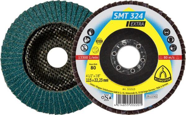 Klingspor SMT 324 lepezasti brusni disk, 115 x 22,23 mm Zrno 80 konveksan