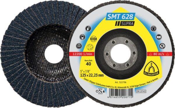 Klingspor SMT 628 lepezasti brusni disk, 115 x 22,23 mm Zrno 40 ravan