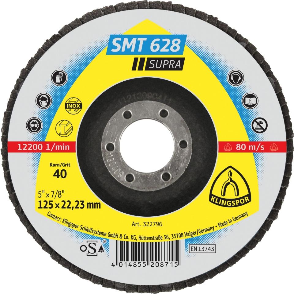 Klingspor SMT 628 lepezasti brusni disk, 125 x 22,23 mm Zrno 40 ravan