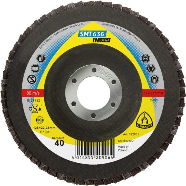 Klingspor SMT 636 lepezasti brusni disk multibond, 125 x 22,23 mm Zrno 40 konveksan