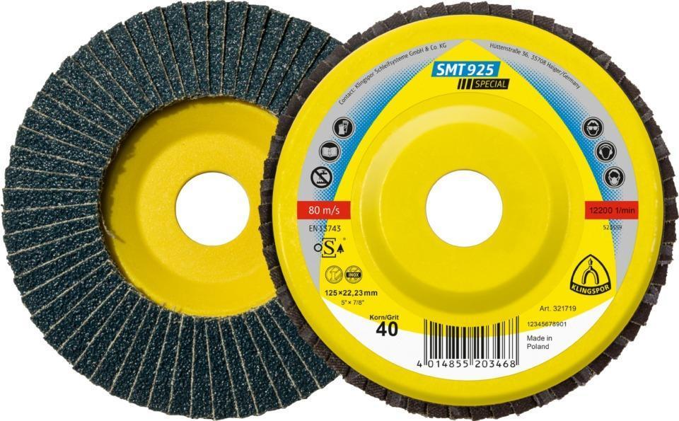 Klingspor SMT 925 lepezasti brusni disk, 125 x 22,23 mm Zrno 60 ravan