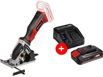 Einhell Akumulatorski mini cirkular TE-CS 18/89 Li Solo + Einhell Power-X-Change 18V 2.5 Ah Starter-Kit