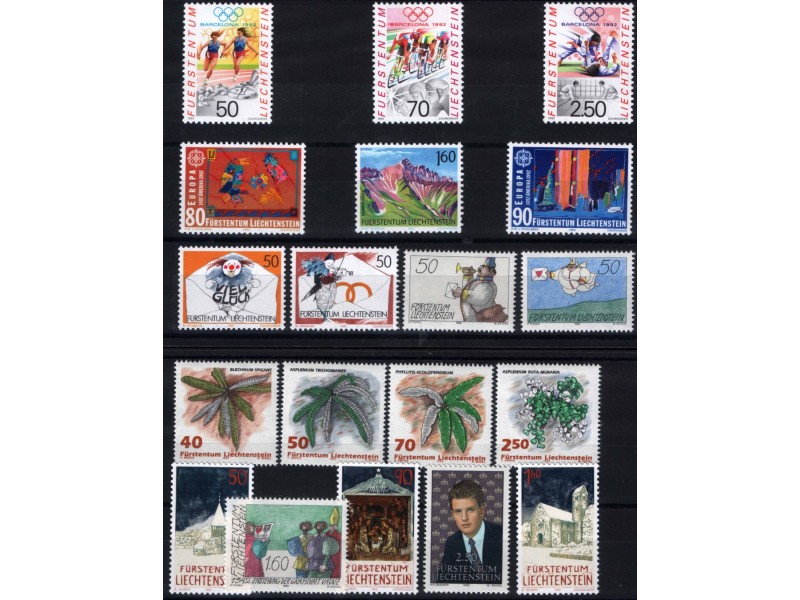 Liechtenstein 1992 KompGod Mi1033-53 ** bezBl14