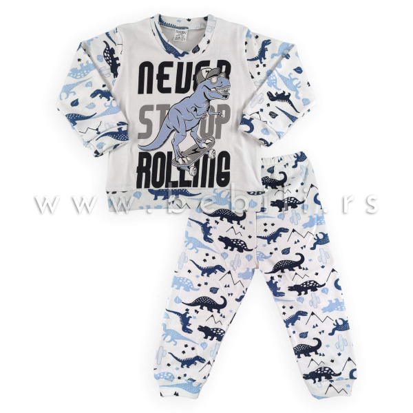Ready Svetleća pamučna pidžama za bebe Dino