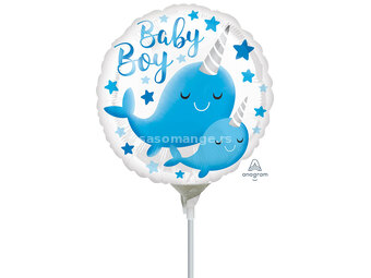 Folija balon 23 cm Welcome Baby Marval