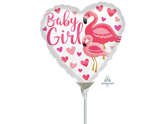 Folija balon 23 cm Welcome Baby Flamingo