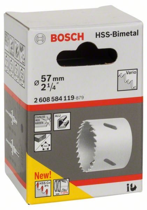 Testera za otvore HSS-bimetal za standardne adaptere Bosch 2608584119, 57 mm, 2 1/4"