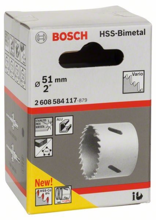 Testera za otvore HSS-bimetal za standardne adaptere Bosch 2608584117, 51 mm, 2"