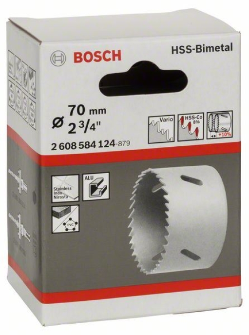 Testera za otvore HSS-bimetal za standardne adaptere Bosch 2608584124, 70 mm, 2 3/4"