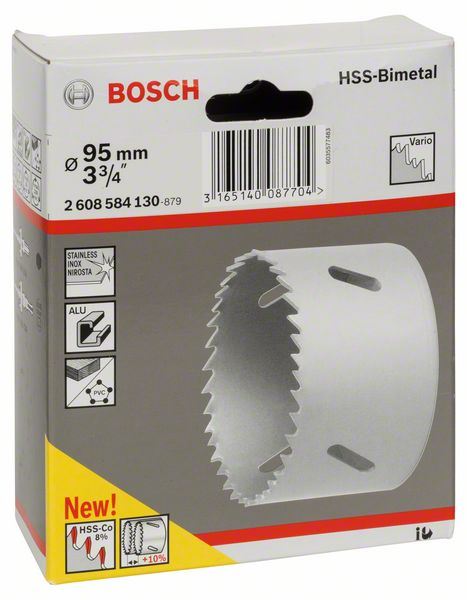 Testera za otvore HSS-bimetal za standardne adaptere Bosch 2608584130, 95 mm, 3 3/4"