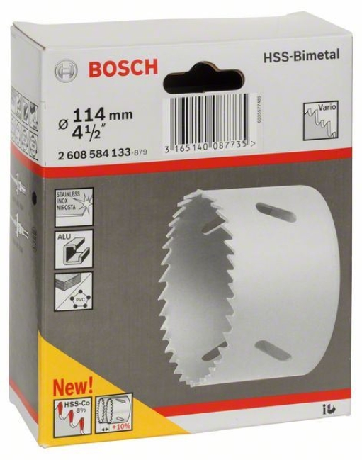 Testera za otvore HSS-bimetal za standardne adaptere Bosch 2608584133, 114 mm, 4 1/2"