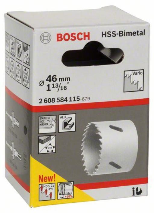 Testera za otvore HSS-bimetal za standardne adaptere Bosch 2608584115, 46 mm, 1 13/16"