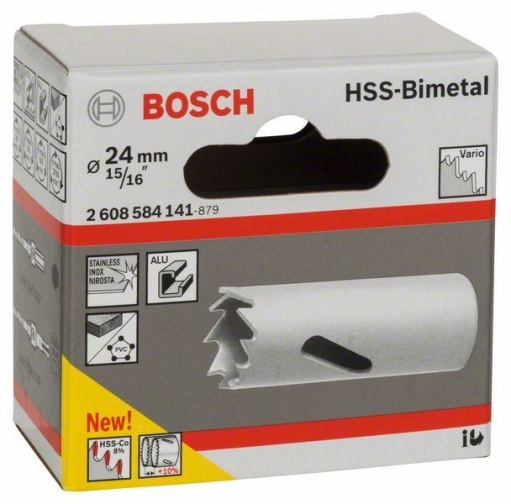 Testera za otvore HSS-bimetal za standardne adaptere Bosch 2608584141, 24 mm, 15/16"