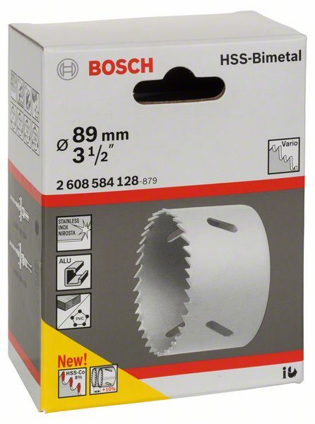 Testera za otvore HSS-bimetal za standardne adaptere Bosch 2608584128, 89 mm, 3 1/2"