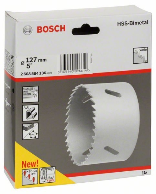 Testera za otvore HSS-bimetal za standardne adaptere Bosch 2608584136, 127 mm, 5"