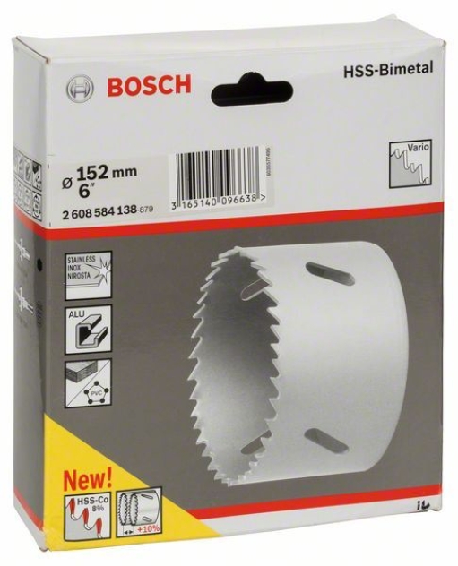 Testera za otvore HSS-bimetal za standardne adaptere Bosch 2608584138, 152 mm, 6"