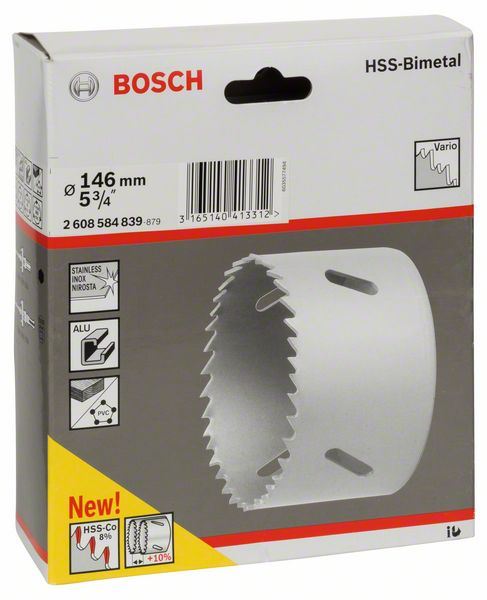 Testera za otvore HSS-bimetal za standardne adaptere Bosch 2608584839, 146 mm, 5 3/4"