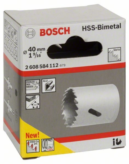 Testera za otvore HSS-bimetal za standardne adaptere Bosch 2608584112, 40 mm, 1 9/16"