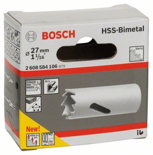 Testera za otvore HSS-bimetal za standardne adaptere Bosch 2608584106, 27 mm, 1 1/16"