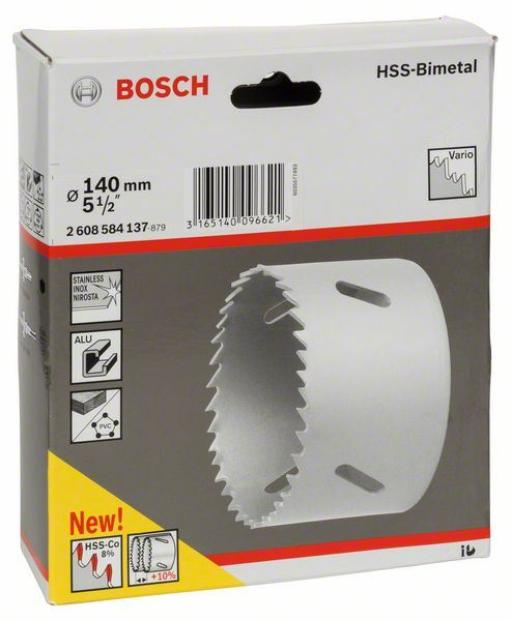 Testera za otvore HSS-bimetal za standardne adaptere Bosch 2608584137, 140 mm, 5 1/2"