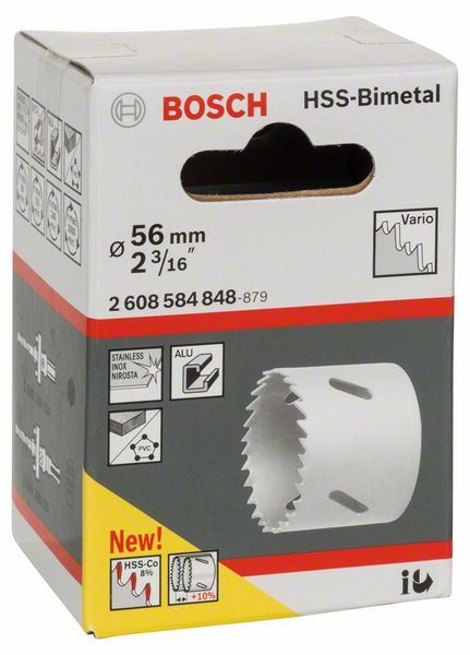 Testera za otvore HSS-bimetal za standardne adaptere Bosch 2608584848, 56 mm, 2 3/16"