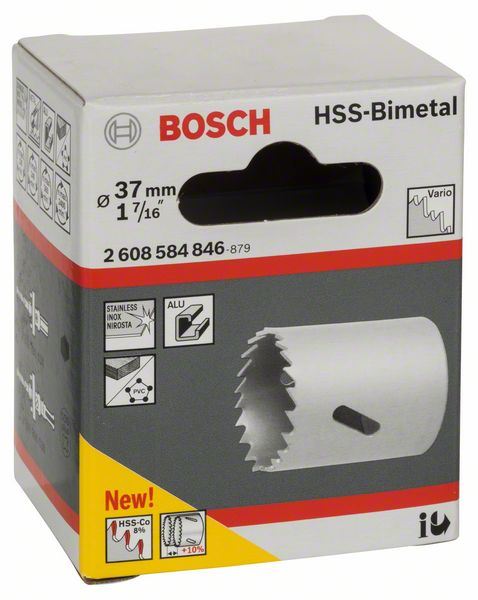 Testera za otvore HSS-bimetal za standardne adaptere Bosch 2608584846, 37 mm, 1 7/16"