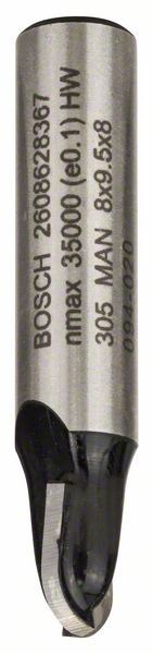 Glodalo za poluokrugle kanale Bosch 2608628367, 8 mm, R1 4 mm, D 8 mm, L 9,2 mm, G 40 mm