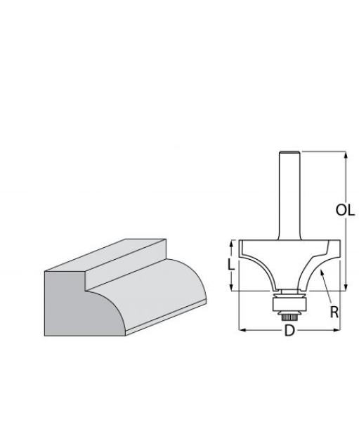 Makita Okrugla glodalica sa ležajem D-48418