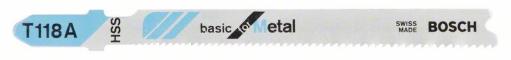 List ubodne testere T 118 A Bosch 2608631013, Basic za Metal, 5 komada