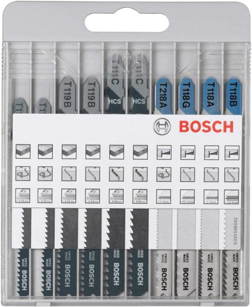 10-delni set listova ubodne testere Basic for Metal and Wood Bosch 2607010630, T 119 BO (2x); T 119 B (2x); T 111 C (2x); T 218 A; T 118 G; T 118 A; T 118 B