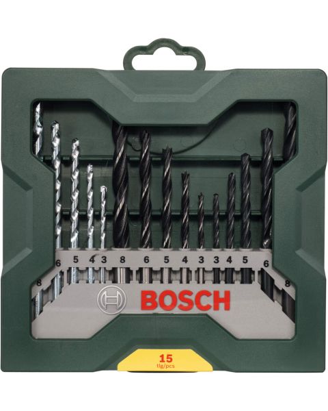 Bosch 15-delni Mini-X-Line set burgija drvo/metal/beton, 2607019675