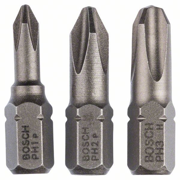 3-delni set bitova odvrtača ekstra tvrdi (PH) Bosch 2607001752, PH1; PH2; PH3; 25 mm