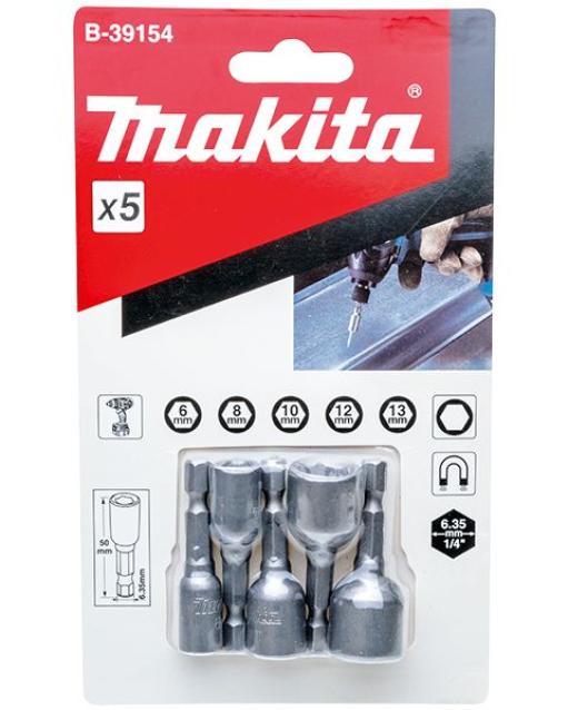 Makita Set magnetnih nasadnih umetaka 6, 8, 10, 12 i 13 mm B-39154