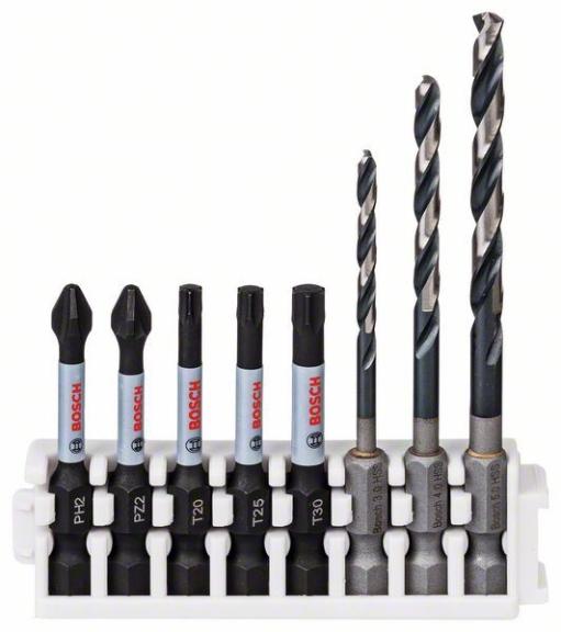 HSS Impact 3,4,5mm; Impact Power bit 50mm PH2, PZ2, T20, T25, T30 Bosch 2608577143