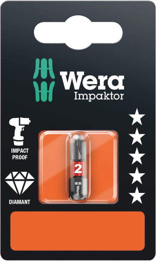 Wera 851/1 IMP DC Impaktor bit, PH 2 x 25 mm, 05073916001