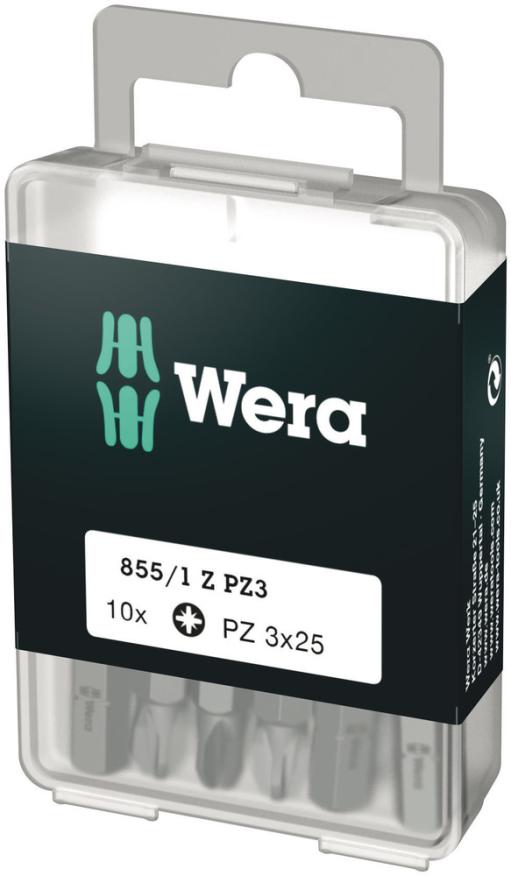 Wera 1x 855/1 Z DIY bit, PZ 3 x 25 mm, 10 komada, 05072405001