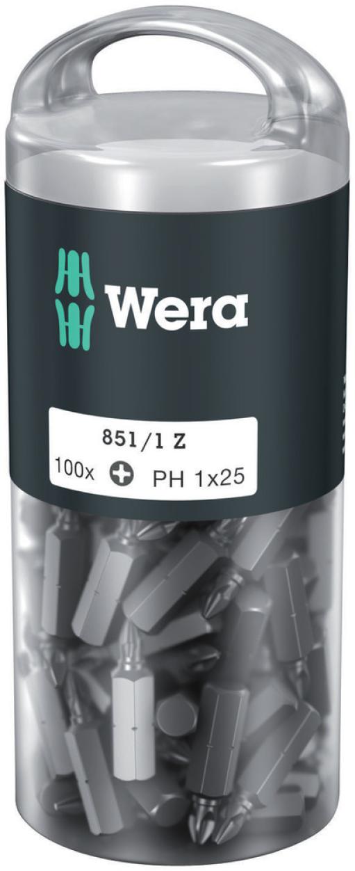 Wera 1x 851/1 Z DIY 100 bit, PH 1 x 25 mm, 100 komada, 05072440001