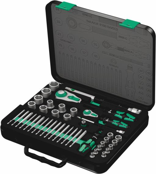 Wera 1x 8100 Zyklop set gedora, 1/4" i 1/2", metrički, 43 komada, 05160785001