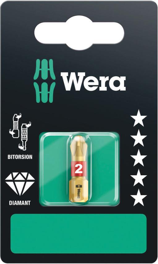 Wera 851/1 BDC bit, pH 2 x 25 mm, 05073333001