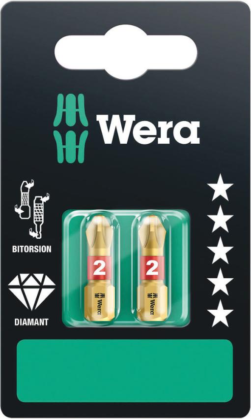 Wera 851/1 BDC bit, pH 2 x 25 mm, 2 komada, 05073335001