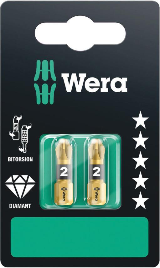 Wera 855/1 BDC bit, PZ 2 x 25 mm, 2 komada, 05073339001