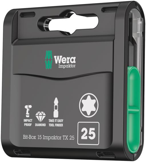 Wera Bit-Box 15 set bitova Impaktor TX, TX 25 x 25 mm, 15 komada, 05057775001