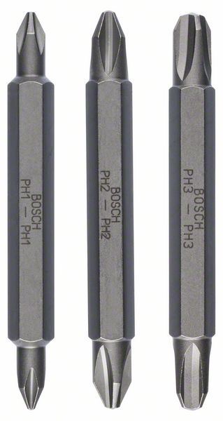 3-delni set dvostranih nastavaka Bosch 2607001748, PH1, PH2, PH3, PH1, PH2, PH3; 60 mm