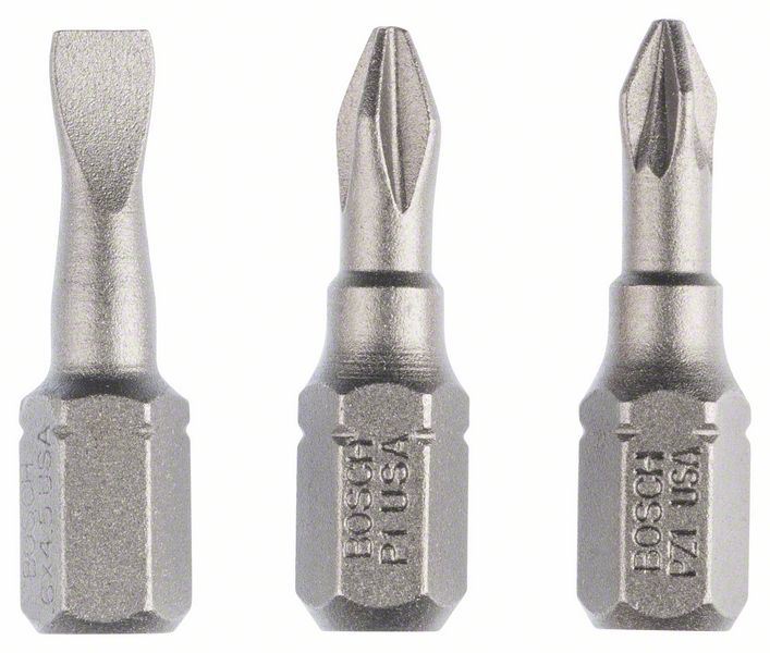3-delni paket bitova odvrtača ekstra tvrdi (mešani) Bosch 2607001765, S 0,6x4,5; PH1; PZ1; 25 mm