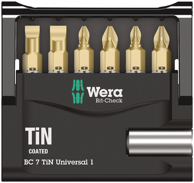 Wera Bit-Check 7 TIN Universal set bitova, 7 komada, 05073537001