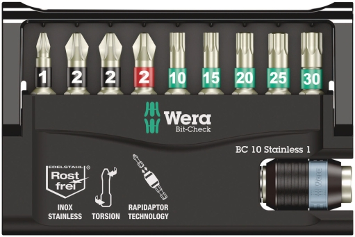 Wera Bit-Check set bitova 10 nerđajući 10 komada, 05073630001