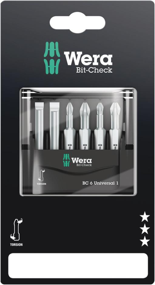 Wera Bit-Check set bitova 6 Universal 6 komada, 05073635001