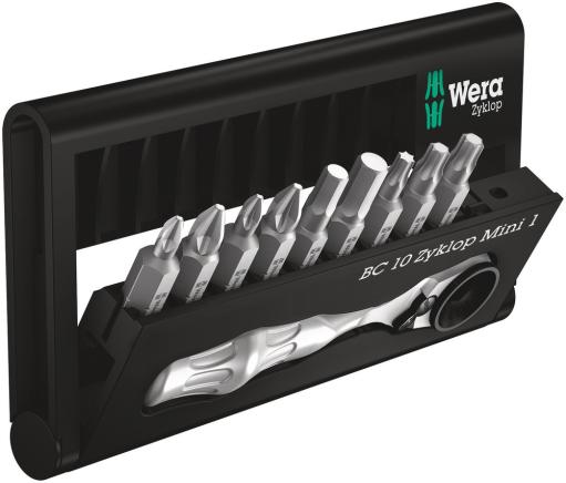 Wera Bit-Check set bitova sa račnom 10 Zyklop mini 1, 10 komada, 05073645001